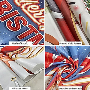 Large Christmas Banner Backdrop Winter Christmas Banners Decorations Xmas Party Photography Background Decoration Outdoor & Indoor, Wall Hanging Decor, 72.8 x 43.3 inch