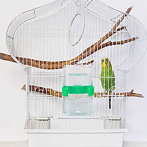 POPETPOP 2pcs Automatic Bird Feeder Food Bowl Water Bowl Portable Drinking Fountain Parrot Feeder Pet Water Dispenser for Dove Macaw African Grey Budgie Parakeet Cockatiel Conure Lovebird