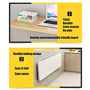 RXBFD Wall Mounted Workbench Wall Hanging Folding Solid Wood Drop-Leaf Table Small Fold Down Kitchen Table Heavy Duty Fold Fown Dining Table Computer Desk