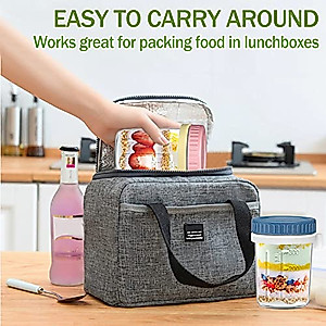 2 PACK Overnight Oats Containers with Lids and Spoon, 12 fl oz (350ml) Overnight Oats Jars, Glass Meal Prep Containers Mason Jars for Overnight Oats, Oatmeal Container Wide Mouth Large Capacity