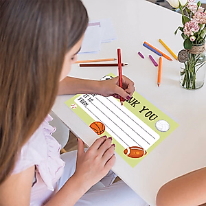Andaz Press Kids Fill in the Blank Thank You Cards - 20 Cards Including Envelopes Sports Theme Gender Neutral Note Cards For Boys Girls Birthday Party Thank You Notes for Friends, Family Party Guests