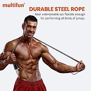 Jump Rope, multifun Speed Skipping Rope with Calorie Counter, Adjustable Digital Counting Jump Rope with Ball Bearings and Alarm Reminder for Fitness, Crossfit, Exercise, Workout, Boxing, MMA, Gym