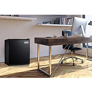 Impecca 1.7 Cu. Ft. Compact Refrigerator with Freezer and Reversible Single Door (Black)