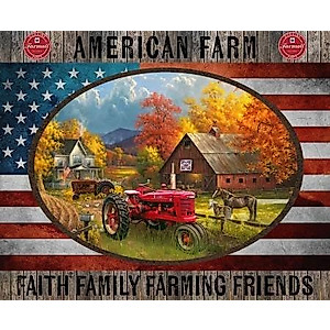 Generic Sykel Enterprises Farmall Tractor 10524 Patriotic Panel Fabric, SYKEL-10524-Patriotic