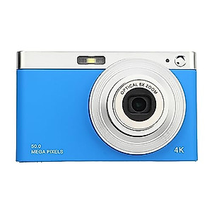4K Digital Camera, 4K Lightweight Ultra HD Digital Camera, Portable Retro Camera Compact vlog Beauty Filter Camera, for Travel Vlogging (Blue)