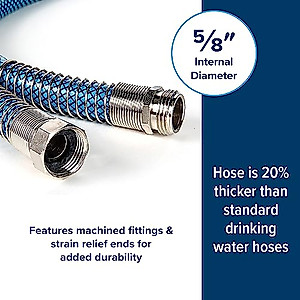 Camco TastePURE 35-Foot Premium Camper/RV Drinking Water Hose | Features a Heavy-Duty No-Kink Design with Strain Relief Ends & 5/8-Inch Inside Diameter | NSF Drinking Water Safe Certified (22843)