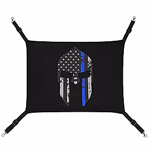 Police Thin Line Flag Spartan Pet Hammock Comfortable Adjustable Hanging Bed for Small Animals Dogs Cats Hamster