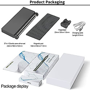 POWERGIANT Mini Electric Screwdriver, Small Portable Cordless Power Screwdriver Set with 55 Precision Bits & LED Light & Magnetic Mat, Handy Repair Tool for Phone Watch Camera Laptop