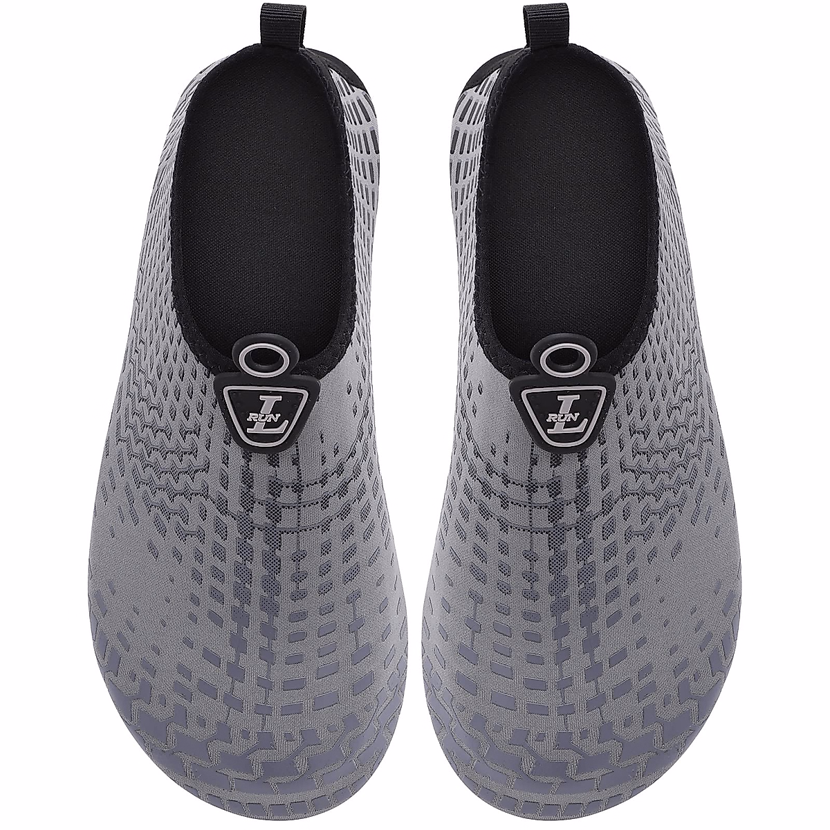 L-RUN Barefoot Water Shoes Men&Women Slip on Kayak Accessories Quick Dry Grey XXL(W:12-13,M:10-11)=EU43-44