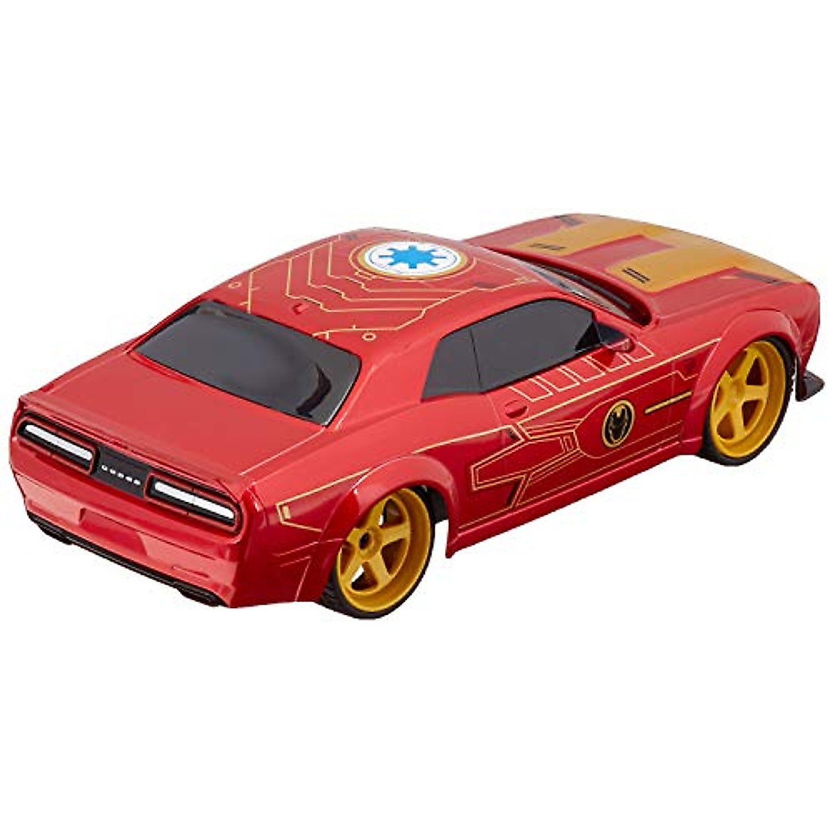 Jada Toys Marvel 1:16 Iron Man 2019 Dodge Challenger SRT Hellcat RC Remote Control Car 2.4GHz, Toys for Kids and Adults, Red