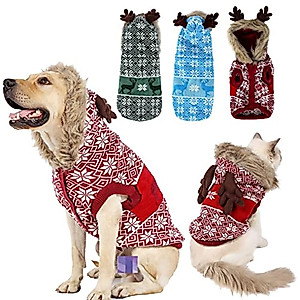 Cartoon Pet Reindeer Christmas Elk Costume Dog Puppy Hoodie Coat Jacket Clothes Soft Coral Velvet Fleece