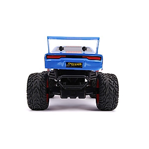 Jada Toys Marvel Spider-Man Dodge Charger Daytona 4x4 Elite R/C with Turbo Boost USB Charging and Batteries Included (30761), Blue, Red