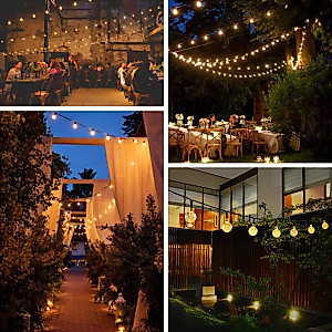 ITICdecor Solar String Lights Outdoor 40LED Crystal Globe Waterproof Patio Fairy Lights for Garden, Yard, Camping, Wedding, Christmas Decoration (Warm White)