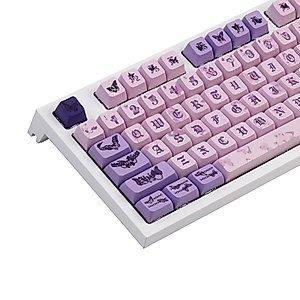 EPOMAKER Butterfly 121 Keys PBT Keycaps, MDA Profile Dye Sublimation Keycaps Set, for Mechanical Gaming Keyboard, Compatible with Cherry Gateron Kailh Otemu MX Structure