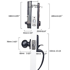 HARFO Fingerprint Door Lock, Keyless Entry Door Lock with Handles, Smart Door Lock, Front Door Lock Handle Sets, Electronic Keypad Deadbolt (Aged Bronze)