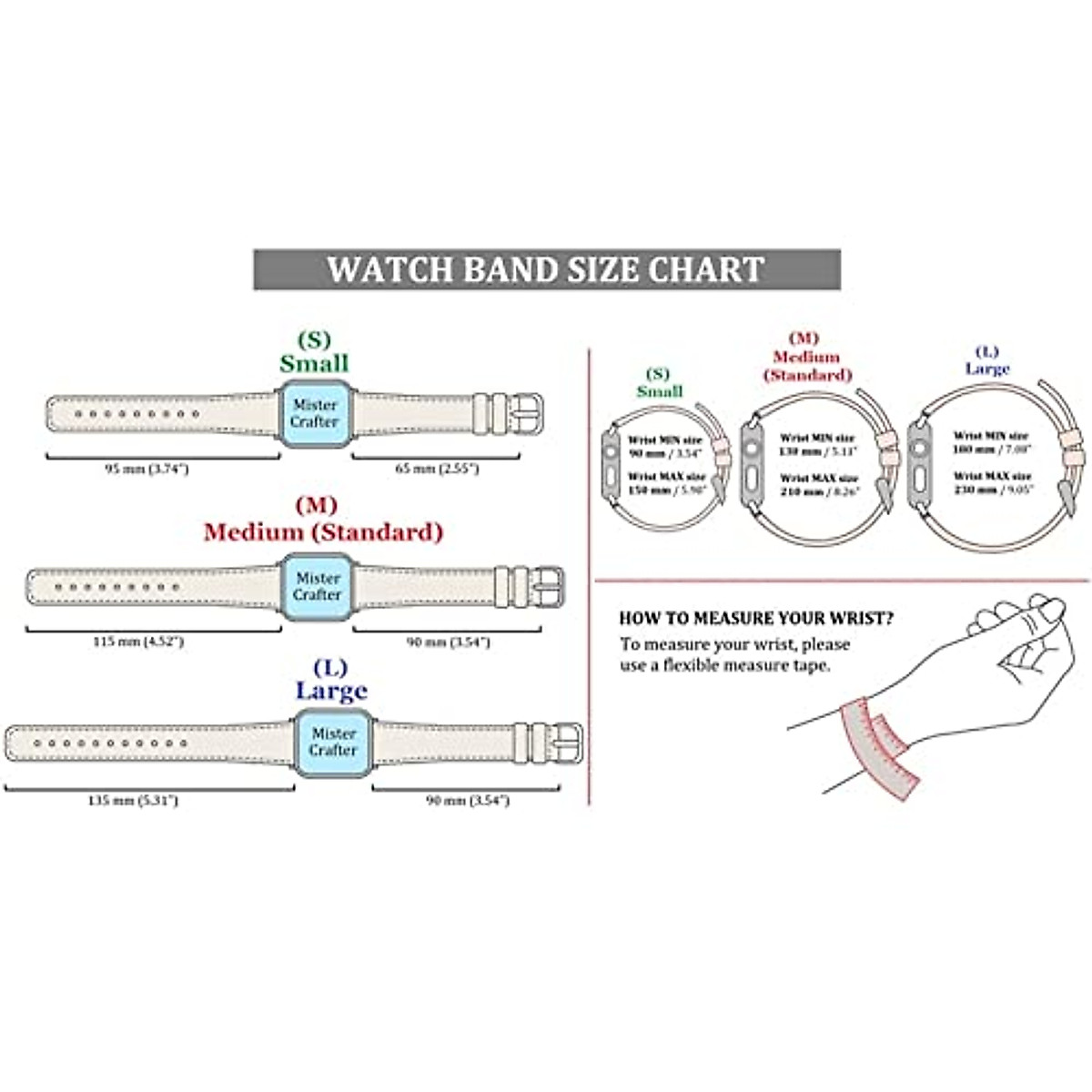 HARDISTON Cuff Watch Band Compatible with Apple 40mm for men & women, Handmade Genuine Leather, Compatible with iWatch Series 7 6 5 4 3 2 1 SE, Wrist Bracelet Arm Band, Medium/Band-Black