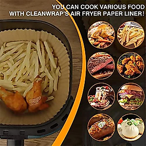 100 Pcs Air Fryer Disposable Paper Liner Square Large Air Fryer Liners Filters for Oil-proof, Water-proof, Food Grade Parchment 8.0 Inch