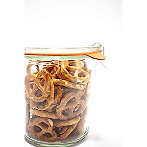 Weck Canning Jars 742-19.6 fl. oz Weck Mold Jars made of Transparent Glass - Eco-Friendly Canning Jar - Food Storage Containers with Lids Airtight - 1/2 Liter Jars Set - Pack of 4 Jars with Lids