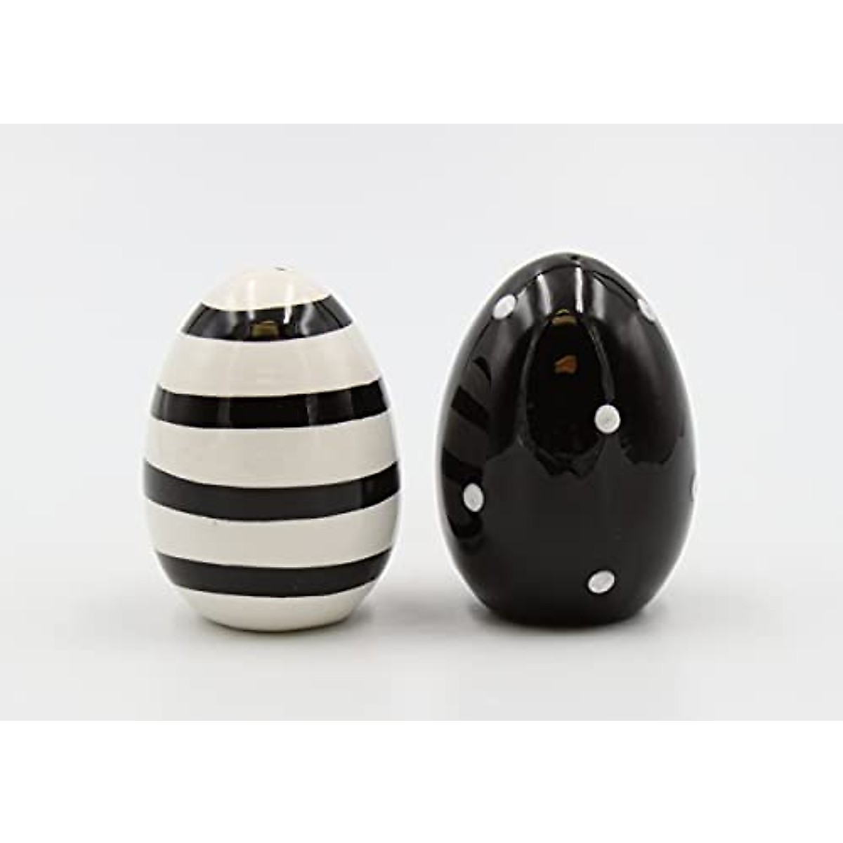 Appletree Black and White egg Salt & Pepper, 2" X 2" 2 3/4" H