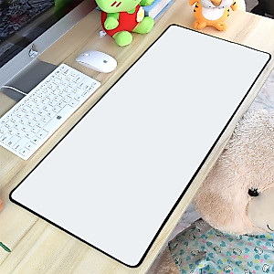 Qisan Large Gaming Mouse Pad Extended Size Mousepad for Computer Desktop PC Laptop 31.5"x11.8"x0.15" Keyboard Pad Desk Pad with Anti-Slip Rubber Base | Large Desk Mat for Keyboard and Mouse-White
