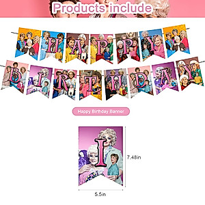 OUDINI The Golden Girls birthday party supplies,Golden Girls including cake topper, cupcake toppers, Banner, Latex Balloons,It is very suitable for Women and girl birthday party supplies., Blue