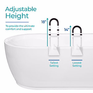 Modern Innovations Adjustable Bathtub Grab Bar, Safety Bath & Shower Grab Bars for Elderly Seniors, Handicap Grab Bars (300lb Weight Limit), Bathroom Grab Bars for Seniors with Adjustable Handles