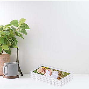 QZONELIFE 4pcs Clear Photo Storage Boxes Photo Organizer Cases with Lids Photo Keeper Picture Storage Containers Box for 4" x 6" Photo Picture Card Stamps Office Supplies