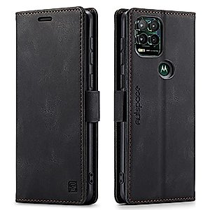 HAII Case for Moto G Stylus 5G 2021,PU Leather Folio Flip Wallet Case with Card Holster Stand Kickstand Magnetic Closure Shockproof Phone Cover for Motorola Moto G Stylus 5G 2021 (Black)