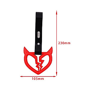 jdm Devil Demon Broken Heart Red TSURIKAWA Ring Subway Train Bus Handle Strap Charm Drift