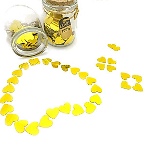 Heart Confetti Valentine's Day Table Confetti Metallic Foil for Party Wedding Happy Birthday Baby Showe Bridal Shower Festival Theme Party Decorations Supplies(Gold)