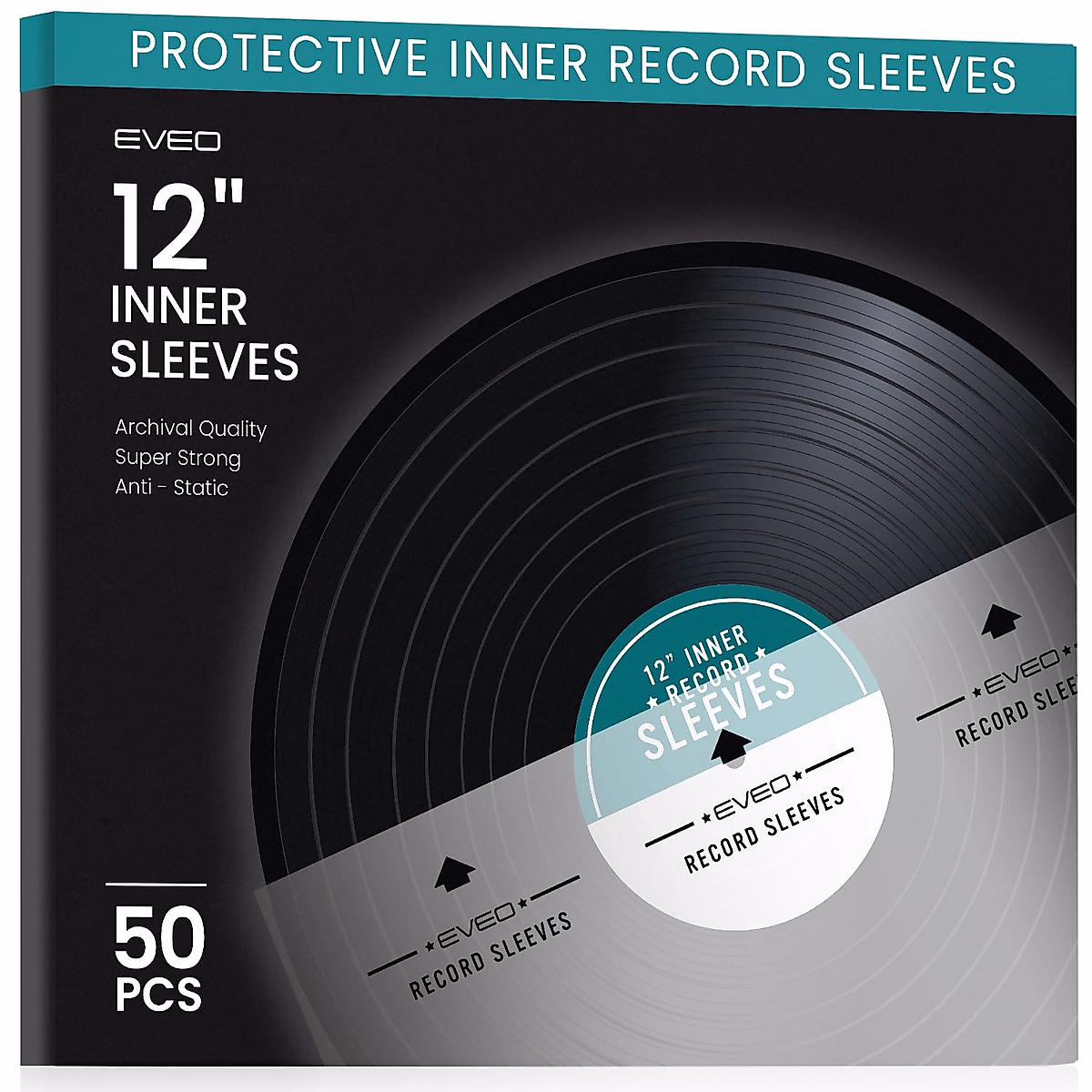 50 Vinyl Inner Sleeves with Rice Paper Anti-Static LP For 12" Records - Vinyl Inner Sleeves - Enjoy Crystal-clear, Protection, and Premium Quality | Record Inner Sleeves - 50 LP Inner Sleeves