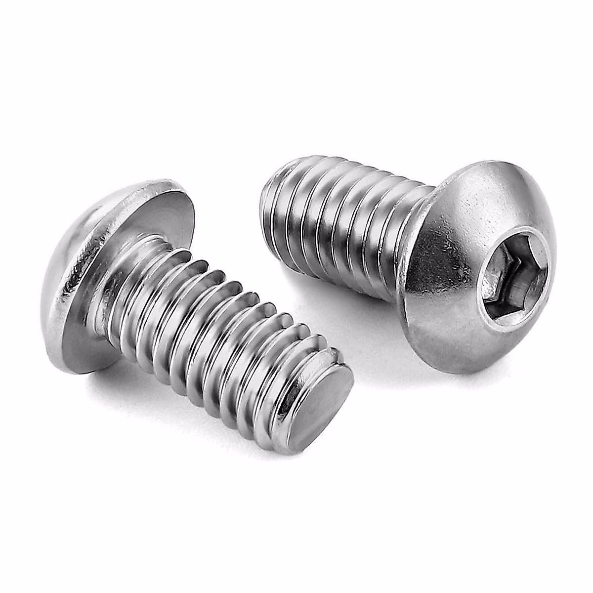 M5-0.8 x 14 mm Button Head Socket Cap Screws, Stainless Steel 18-8 (304), Bright Finish, Fully Threaded, 50 PCS
