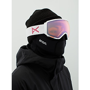 Anon WM1 Womens Goggles + Bonus Lens + MFI Face Mask, Frame: White, Lens: Perceive Cloudy Pink