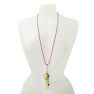 Betsey Johnson Skeleton Mixed Charm Pendant Long Necklace