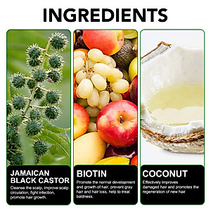 Jamaican Black Castor Shampoo and Conditioner Set,Castor Oil Shampoo and Conditioner for Hair Growth,Shampoo and Conditioner for Women Hair Loss,With Rosemary,Biotin,Coconut Oil,21Fl Oz