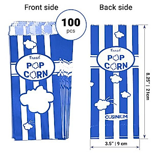 [100-pcs] 1 oz Royal Blue Popcorn Bags + [100-pcs] 1 oz Pink Paper Popcorn Bags - Customizable - Bundle