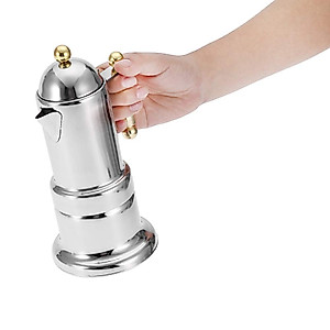 Liineparalle Stovetop Coffee Maker, Stainless Steel Moka Pot, Classic Cafe Percolator Maker for 4 Cup Great Flavored Strong , Suitable for Induction Cookers