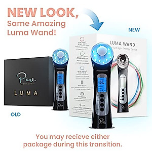 Pure Daily Care Luma - 4 in 1 Skin Therapy Wand - Ion Therapy LED Light Machine - Wave Stimulation- Massage - Anti Aging - Lift & Firm Tighten Skin Wrinkles