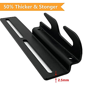 KOPKIO 2Pcs #711 Bed Frame Brackets for Headboard or Footboard,Bolt-On to Hook-On Conversion Brackets Bed Hook Adapter,Headboard Hook Set Extra Heavy Duty,Black