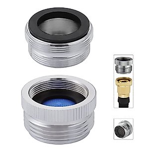 Happyreise Brass Faucet to Garden Hose Adapter with Aerator,Sink Faucet Adapter to Garden Hose for Bathroom Kitchen,3/4" GHT thread Chrome