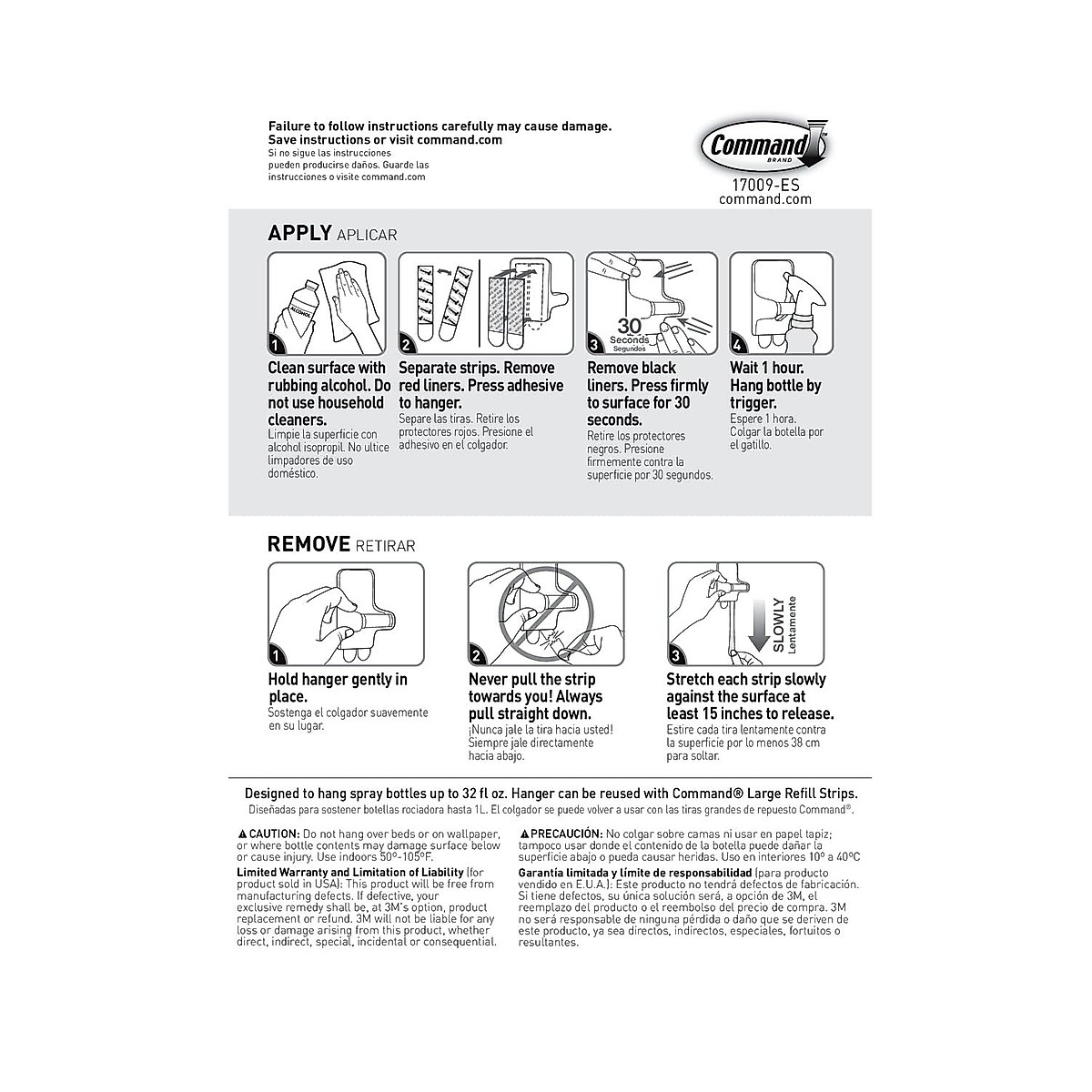 Command Spray Bottle Hangers Value Pack, 2-Hangers, 4-Large Strips (17009-HW2ES) (3)