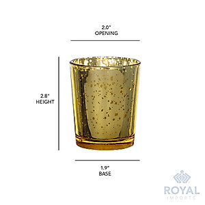 Royal Imports Gold Mercury Glass Votive Candle Holder, Table Centerpiece Tealight Decoration for Elegant Dinner, Party, Wedding, Holiday, Set of 36 (Unfilled)