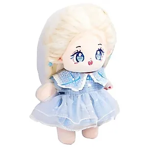 DONTNO 9 Inches Baby Doll Soft Plush Dolls Toy,Plush Pillow Stuffed Dolls Toy Birthday Gifts for Girls Kids(Blue)