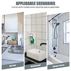 Hemoton Kitchen Sink Caddy Sponge Holder Rack Cleaning Cloth Hanging Bag Soap Holder Saddle Faucet Caddy Kitchen Organizer (Green)