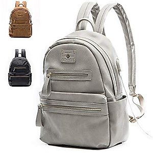 Leather Diaper Bag by miss fong, Diaper Bag Backpack with USB Charger and Insulated Pockets