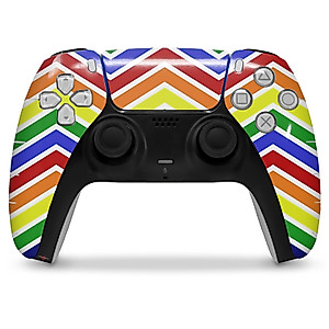 WraptorSkinz Skin Wrap compatible with Sony PS5 DualSense Controller Zig Zag Rainbow (CONTROLLER NOT INCLUDED)