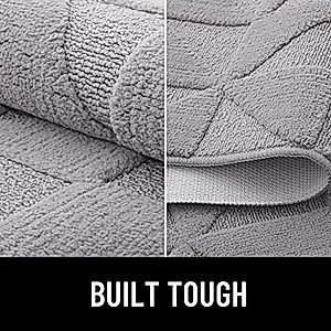 OLANLY Door Mats Indoor, Non-Slip, Absorbent, Dirt Resist, Entrance Washable Mat, Low-Profile Inside Entry Doormat for Entryway (32x20 inches, Grey)