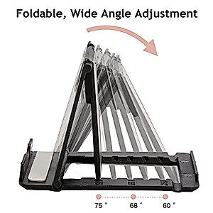 JUSDIQIR Cell Phone Stand for Desk Mobile Phone Holder Desktop Stand Foldable Phone Dock, Multi-Angle Universal Adjustable Tablet Stand Holder Compatible with Cell Phone Tablet for Desk (Black)