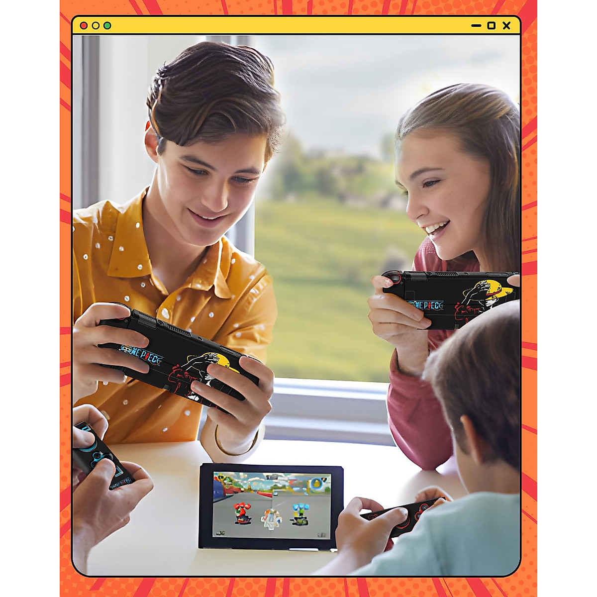 Xinocy (2in1 for Nintendo Switch OLED Case +24 Switch Game Holder Cute Cartoon Anime Slim Protective Cases Soft Shell for Kids Boys Teens Girls Girly Design Funny Manga Covers