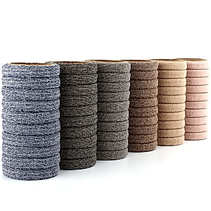 60PCS Large Hair Ponytail Holders, Large Seamless Hair ties bands, Cotton Hair Bands, by BAOLI